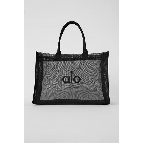 ALO Yoga | Bags | Alo Yoga Fitness Gym Casual Sheer Mesh Tote Bag Black ...